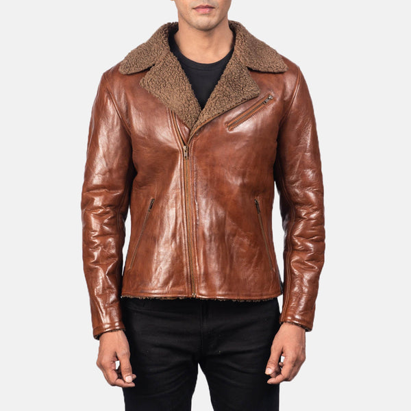Albero Shearling Brown Leather Jacket – Luxurious Comfort, Customizabl ...